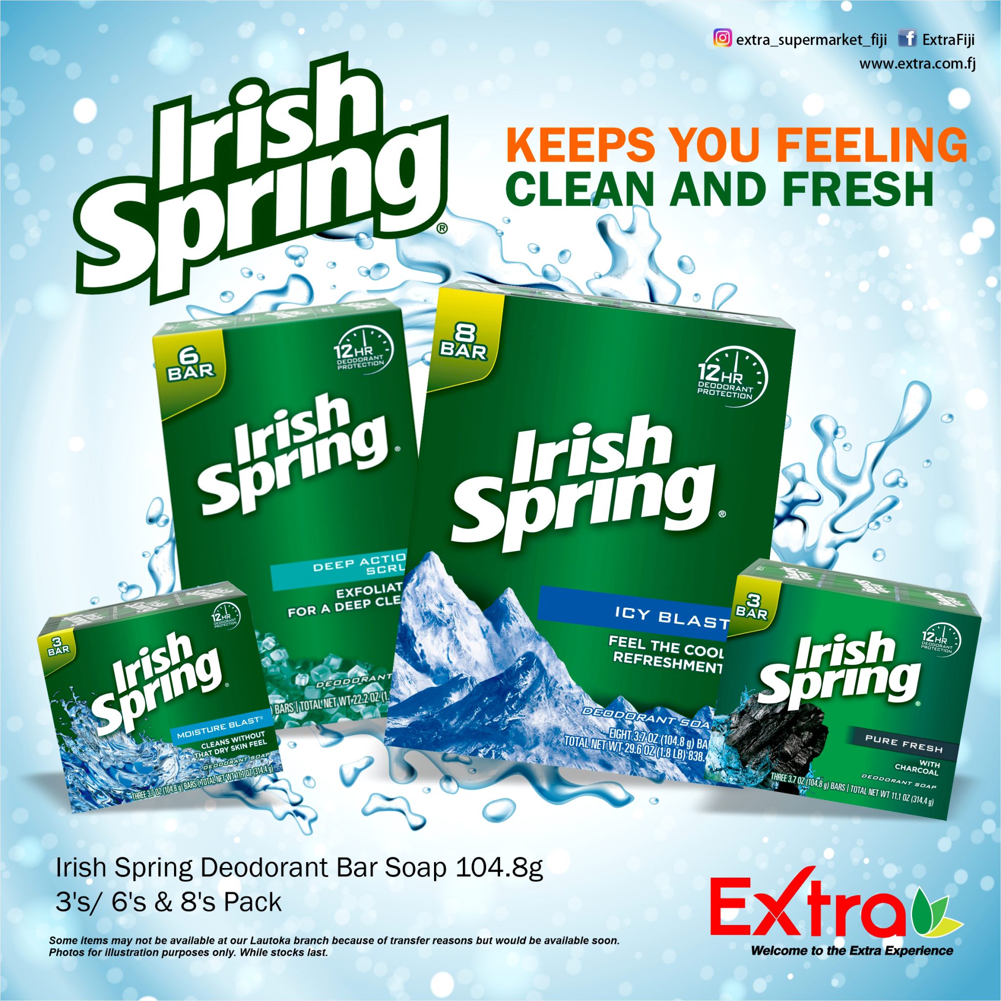 Irish Spring Deodorant Bar Soap - Extra Supermarket