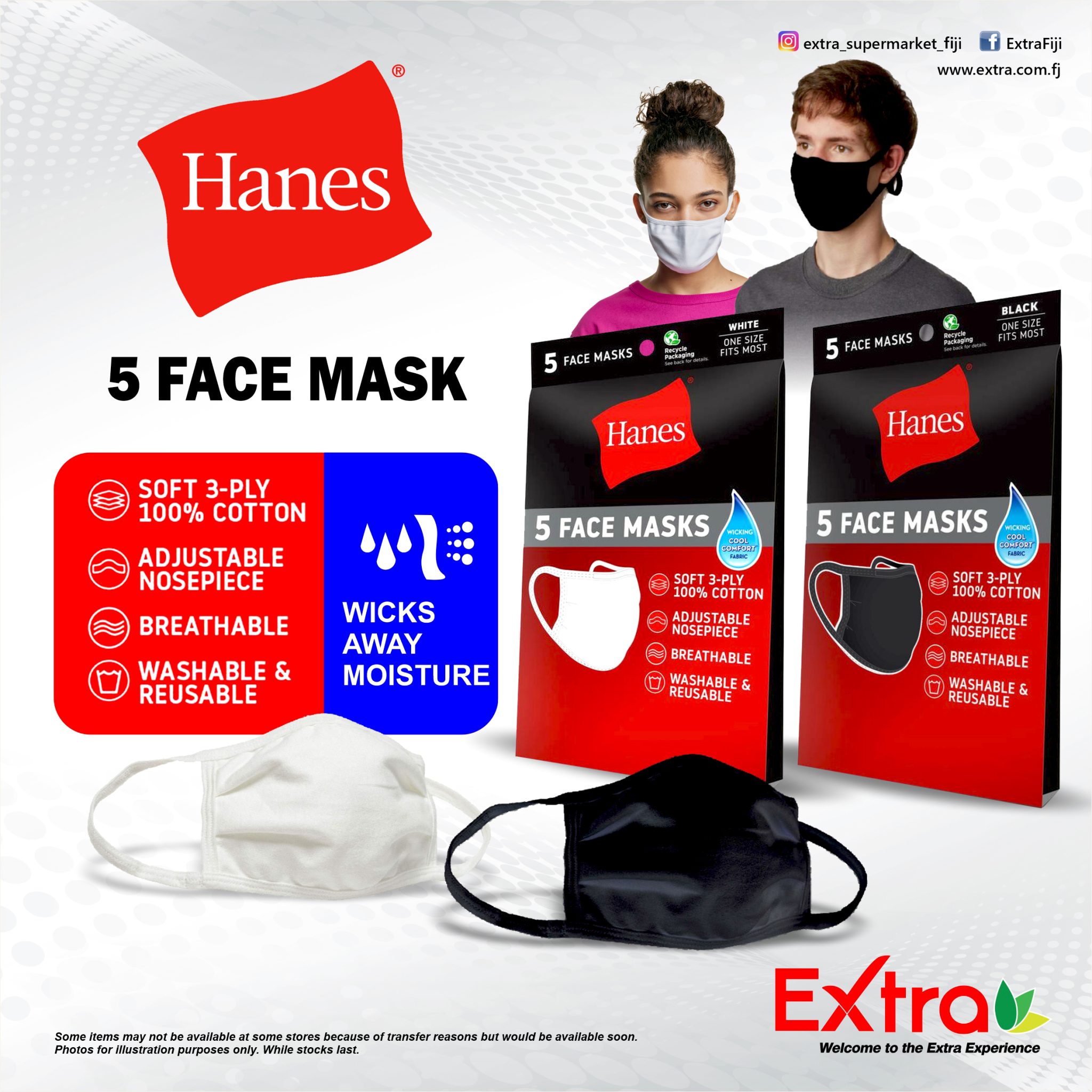 Hanes 5 Face Mask - Extra Supermarket